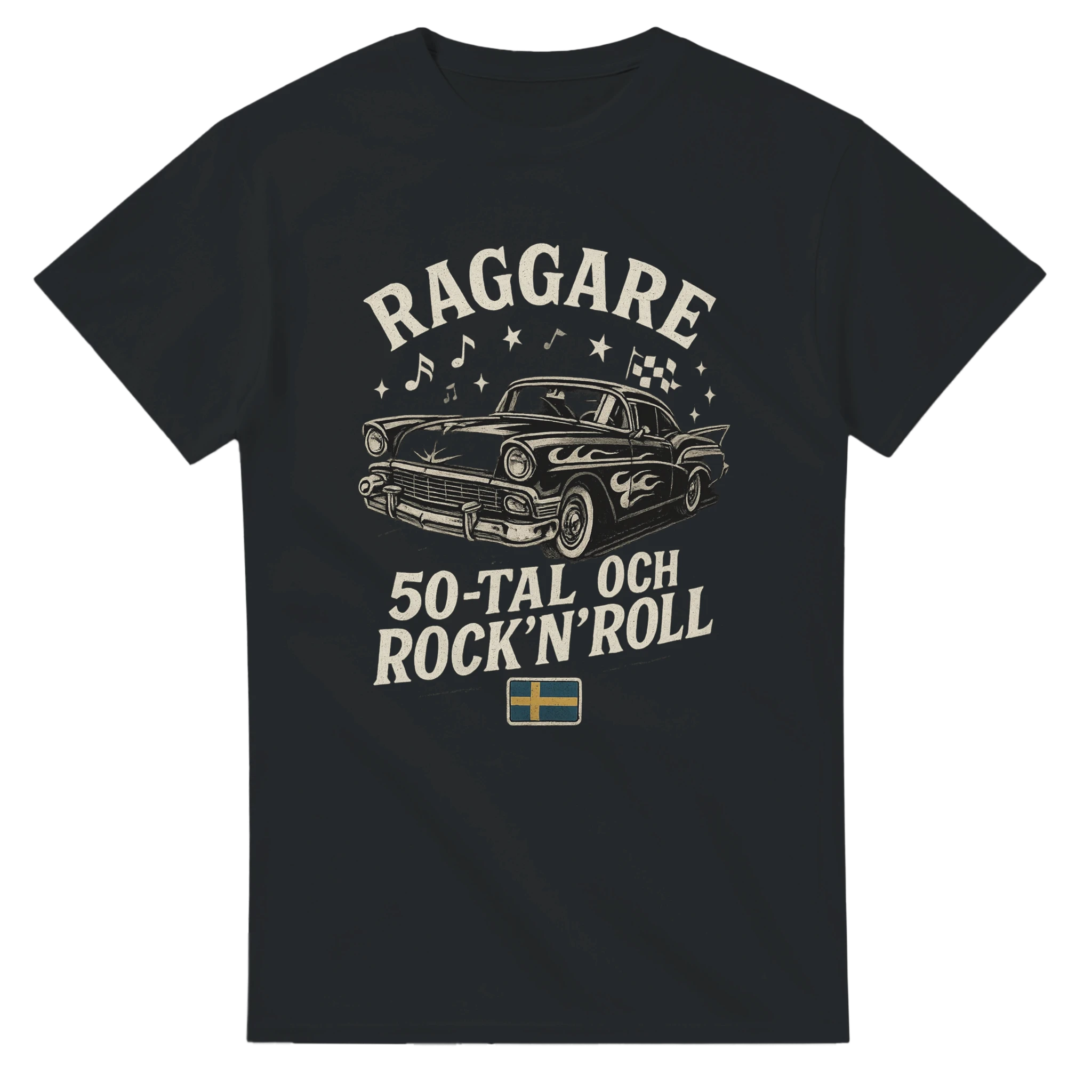 Raggare 50-tal och Rock'n'Roll – T-shirt för bilnostalgi & musik – Shirty